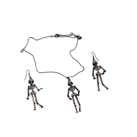 Jewelry | New Handmade Skeleton Halloween Jewelry Set Necklace Earrings ...